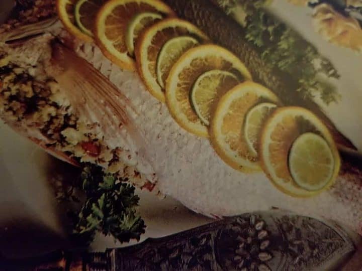 Baked Stuffed Red Snapper- Kale and Croutons